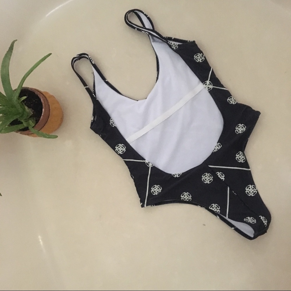 Low Back High Leg One Piece Swimsuit - Gem